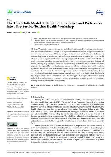 The three-talk model. Getting both evidence and preferences into a pre ...